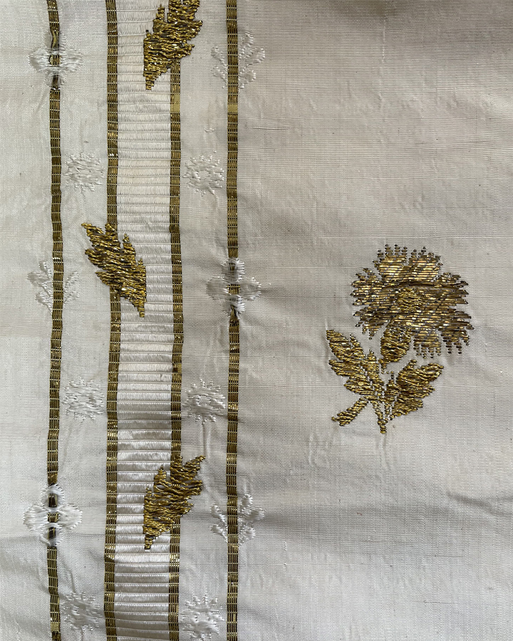 Gold/ivory Silk 1770s | Meg Andrews - Antique Dress and Textiles